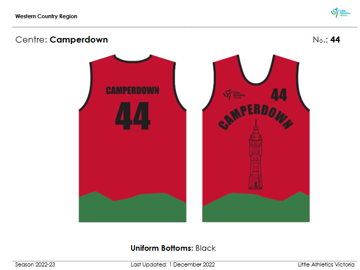 Camperdown Little Athletics Centre and Club Uniform (Official) – 2025 ...